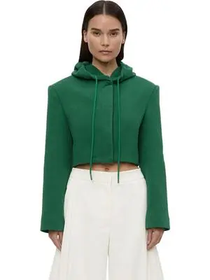 Christopher Esber Noa Cropped Hoodie - Green