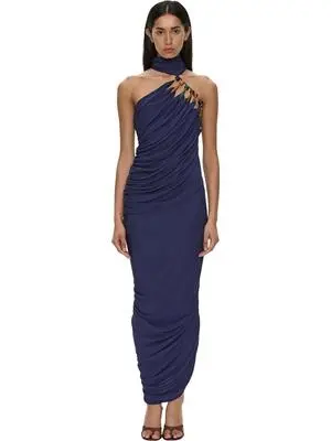 Christopher Esber CHRISTOPHER ESBER Tropique Droplet Halter Dress Blue