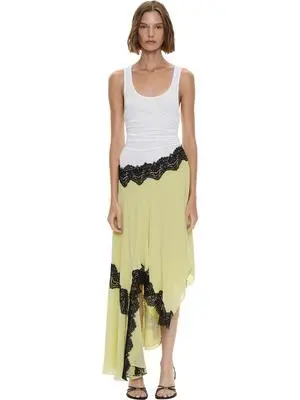Christopher Esber Cutaway Lace Gathered Tank Dress - Yellow