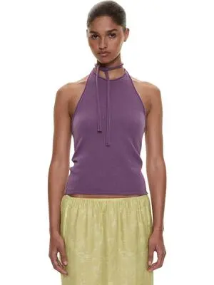 Christopher Esber Cashmere Halter Tank - Purple