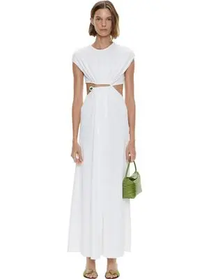 Christopher Esber Droplet Crystal Clasp Tank Dress - White