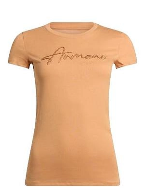 Armani Exchange Embellished Logo T-shirt - Camel