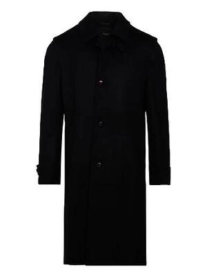 MAXIMILIAN Dark Virgin Wool And Alpaca Wool Single-breasted Coat - Blue