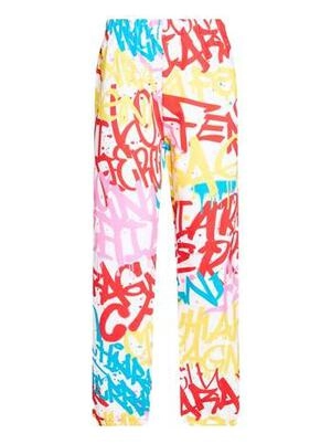 CHIARA FERRAGNI Graffiti Print Cotton Terry Track Pants - Red