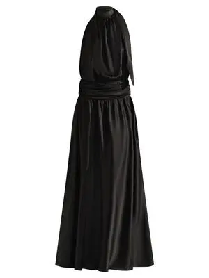 THE SOCIALITE OFFICIAL Halterneck Maxi Dress With Tie Straps - Black