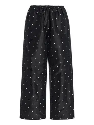 Donni. The Polka-dot Silk Taffeta Cargo Pants - Black