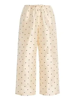 Donni. The Polka-dot Silk Taffeta Cargo Pants - Ivory