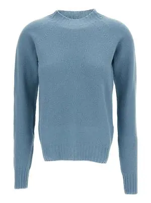 DRUMOHR Drumohr Midweight Crew-Neck Sweater With Mock Neck Sky Blue