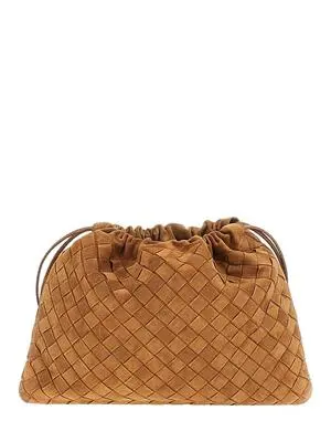 Bottega Veneta Suede Intrecciato Pochette - Beige