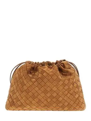 Bottega Veneta Bottega Veneta Suede Intrecciato Pochette Beige