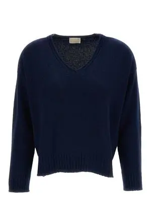 DRUMOHR V-neck Cashmere Boxy Sweater - Blu