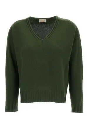 DRUMOHR Boxy V-neck Cashmere Sweater - Verde