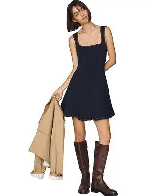Anthropologie Square-neck Mi Sweater Dress - Navy