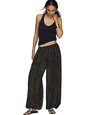 Sanctuary Moment Volume Balloon Pants - Green Pattern