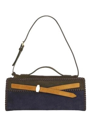 Veronica Beard Colorblock Suede Bag - Cypress Multi