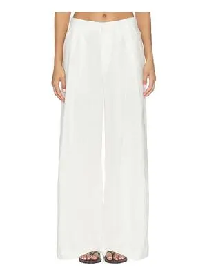 Enza Costa Linen Easy Trouser In White - Undyed