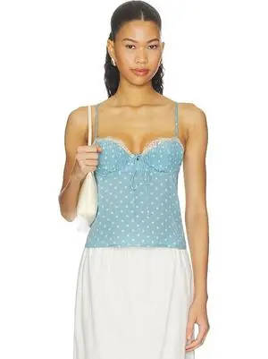 For Love & Lemons Babette Camisole Top - Blue
