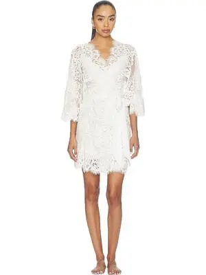 HOMEBODII Peyton Short Lace Robe - Ivory