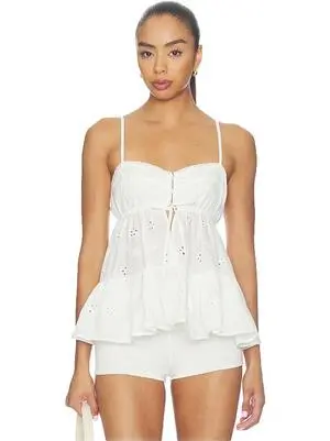 MORE TO COME Anisha Babydoll Top - White