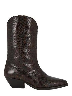 Isabel Marant Étoile Snake Embossed Leather Boots - Mocha
