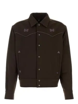 Needles Embroidered Jersey Jacket - Brown
