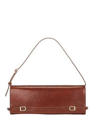 Simkhai River East West Vachetta Leather Clutch - Saddle