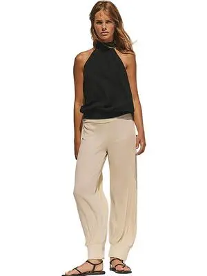 Free People Free-est Sandshell Linen Rosie Top Black