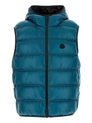 Moncler Moncler Sleeveless Hooded Down Jacket Blue