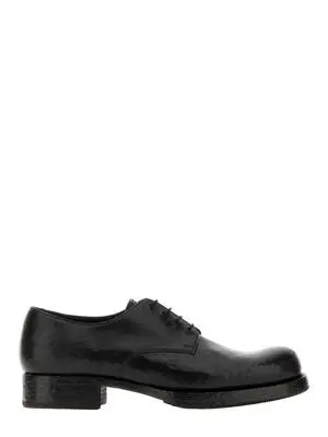 Prada Leather Lace-up Shoes - Black