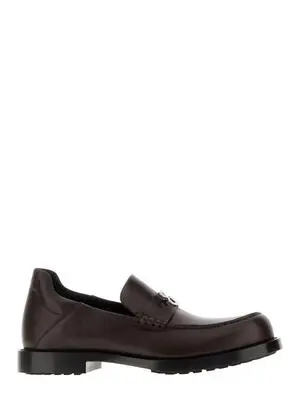Balenciaga Leather Loafers With Horsebit Detail - Brown