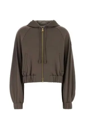Moncler Mud Stretch Jersey Sweatshirt - Brown