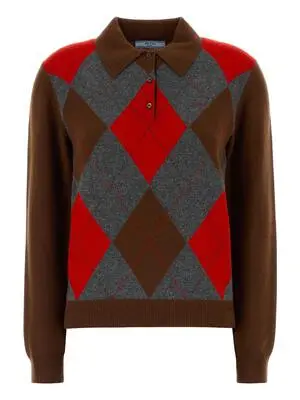 Prada Cashmere Polo Shirt - Brown