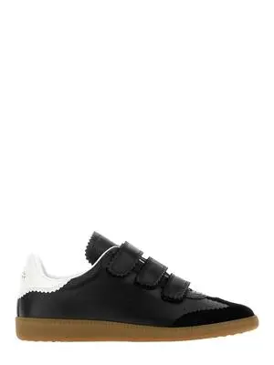 Isabel Marant Étoile Leather And Suede Sneakers With Velcro Fastening - Black