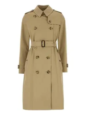 Burberry Beige Twill Trench Coat - Brown