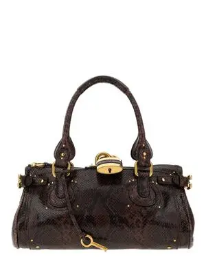 Chloé CHLOE Printed Leather Paddington Shoulder Bag Multicolor