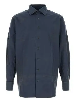 Prada Navy Blu Poplin Shirt - Blue