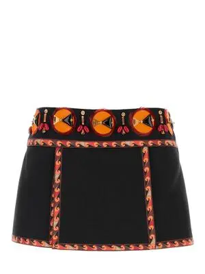 Emilio Pucci Gabardine Mini Skirt - Black