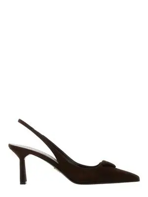 Prada Suede Slingback Pumps - Brown