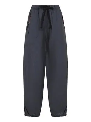 Prada Wool Pants With Elasticated Cuffs And Drawstring Waistband - Blue