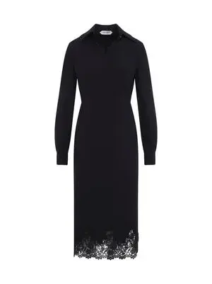 Alberta Ferretti Asymmetrical Midi Dress - Black