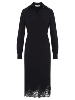Alberta Ferretti Asymmetrical Midi Dress - Black