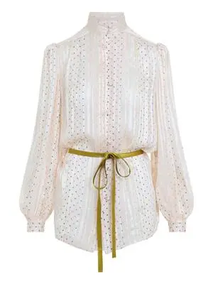 Valentino Garavani Printed Silk Shirt With Metallic Stripes And Star Motif - Multicolor