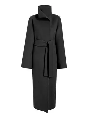 Khaite KHAITE Romare Wrap Coat In Seasonless Wool Charcoal