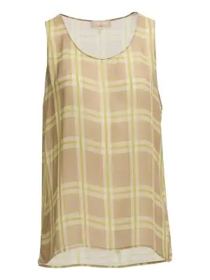 Elie Saab Silk Tank Top - Plaid