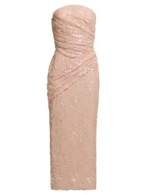 Elie Saab Strapless Sequined Maxi Dress - Light Pink