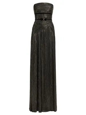 Elie Saab Draped Sequin Gown - Metallic