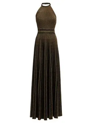 Elie Saab Halterneck Pleated Maxi Dress - Multi