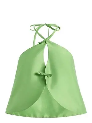 MARLIES GRACE Celeste Taffeta Halter Top - Green