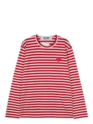Play Comme Des Garcon Striped Long Sleeve T-shirt - Pink