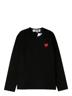 Play Comme Des Garcon Round Collar And Long-sleeved T-shirt - Black
